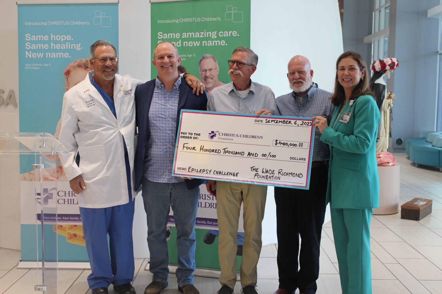 Matching Grant from Wade Richmond Foundation Benefits CHRITUS Children ...